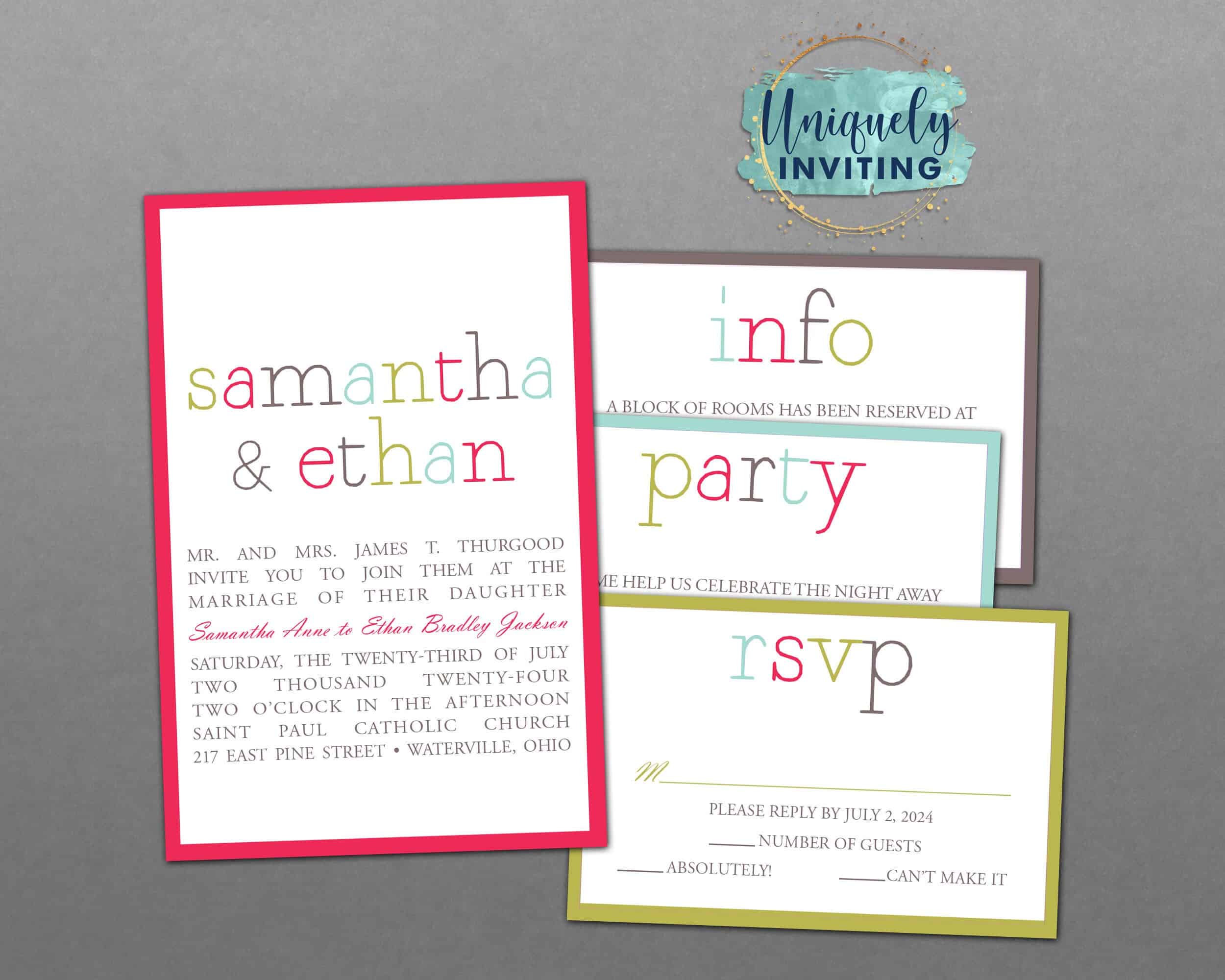 Colorblock Invitations – Uniquely Inviting