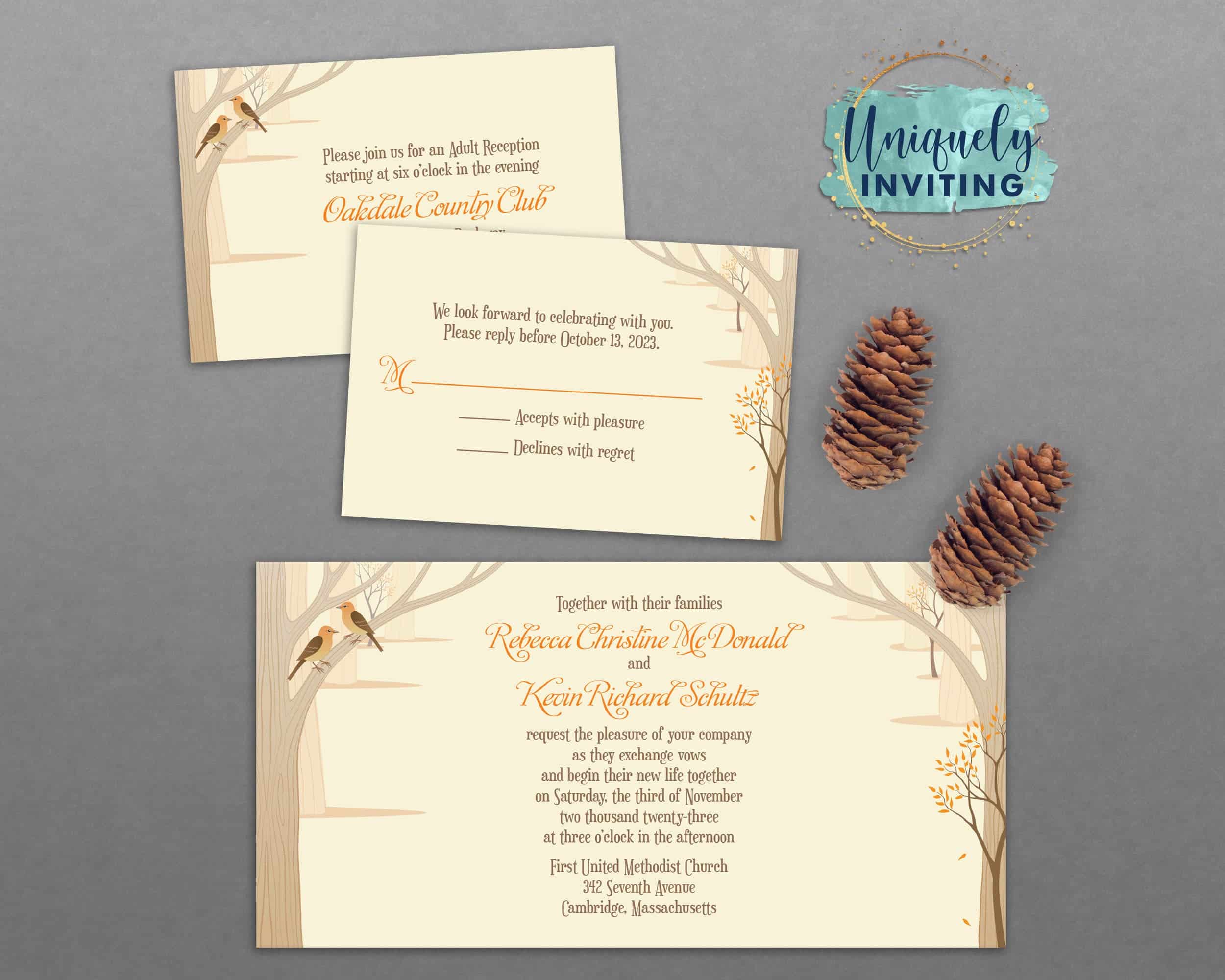 Autumn Forest Invitations – Uniquely Inviting