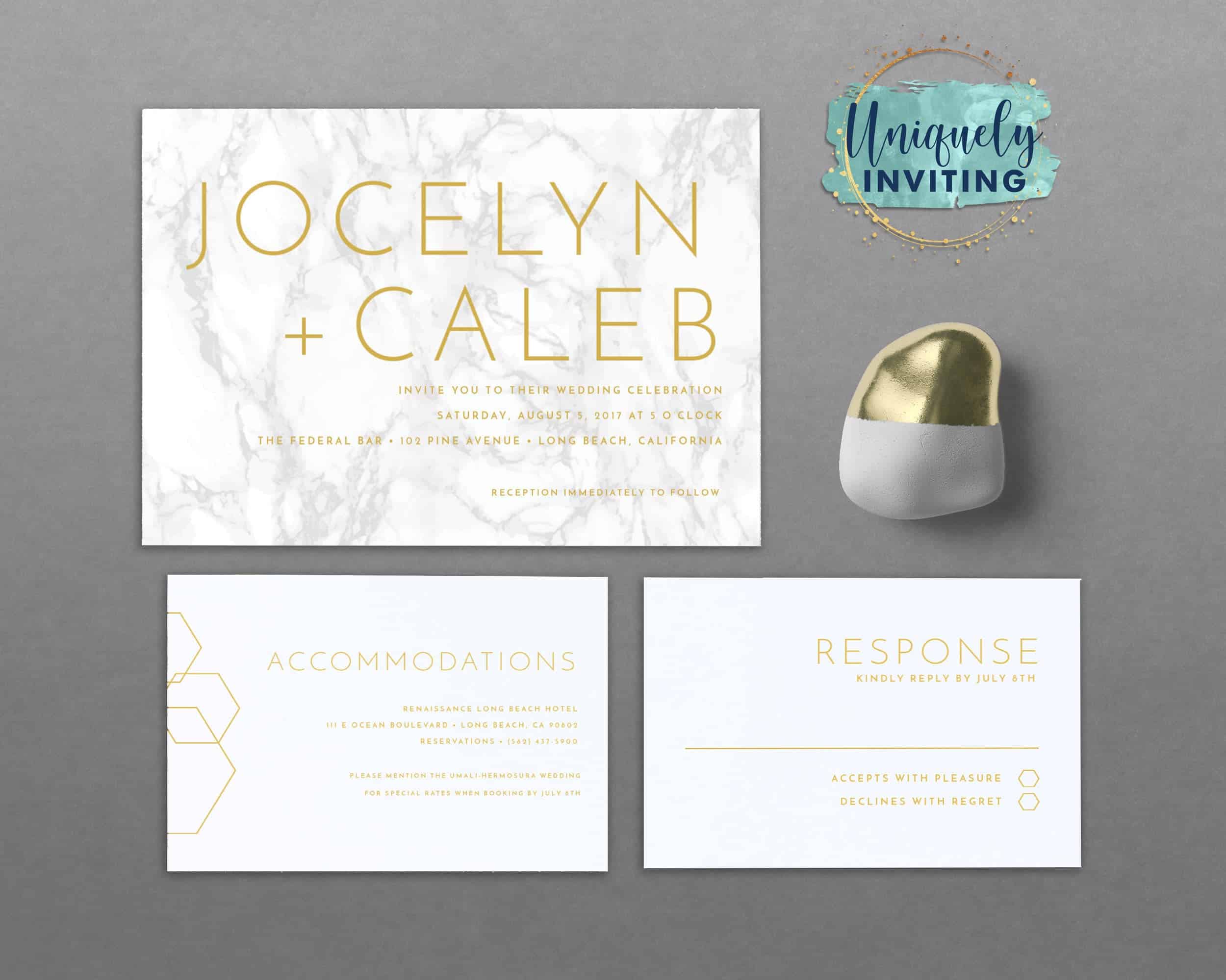Contemporary Marble Invitations – Uniquely Inviting
