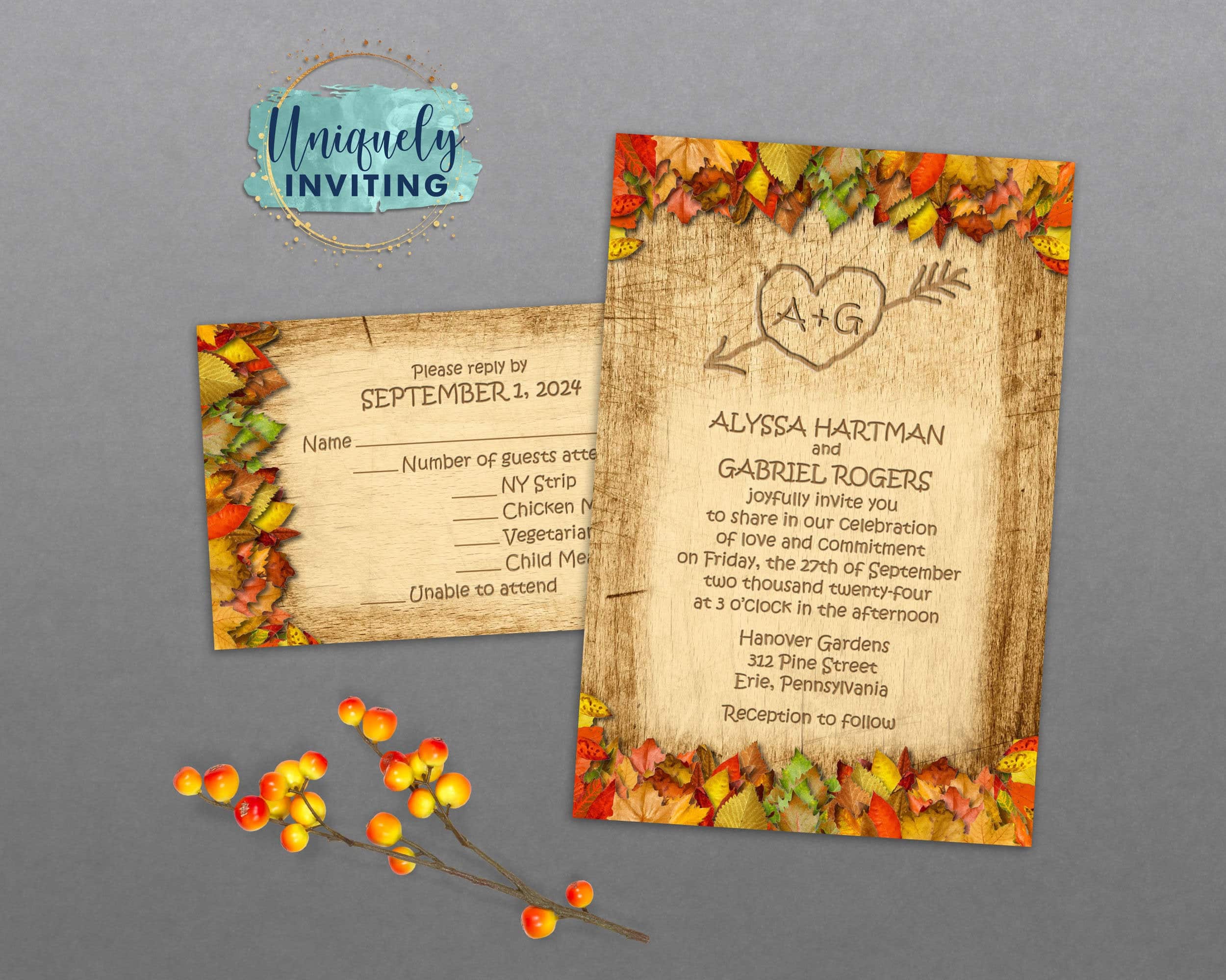 Rustic Fall Invitations – Uniquely Inviting