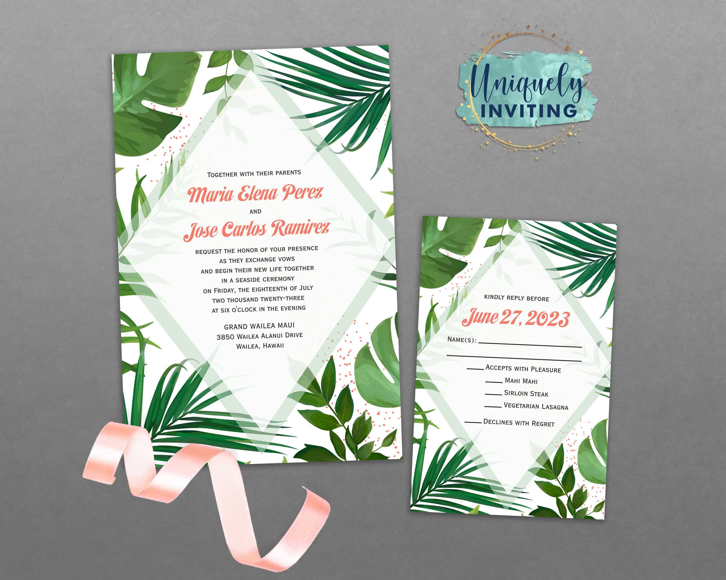 Tropical Diamond Invitations – Uniquely Inviting