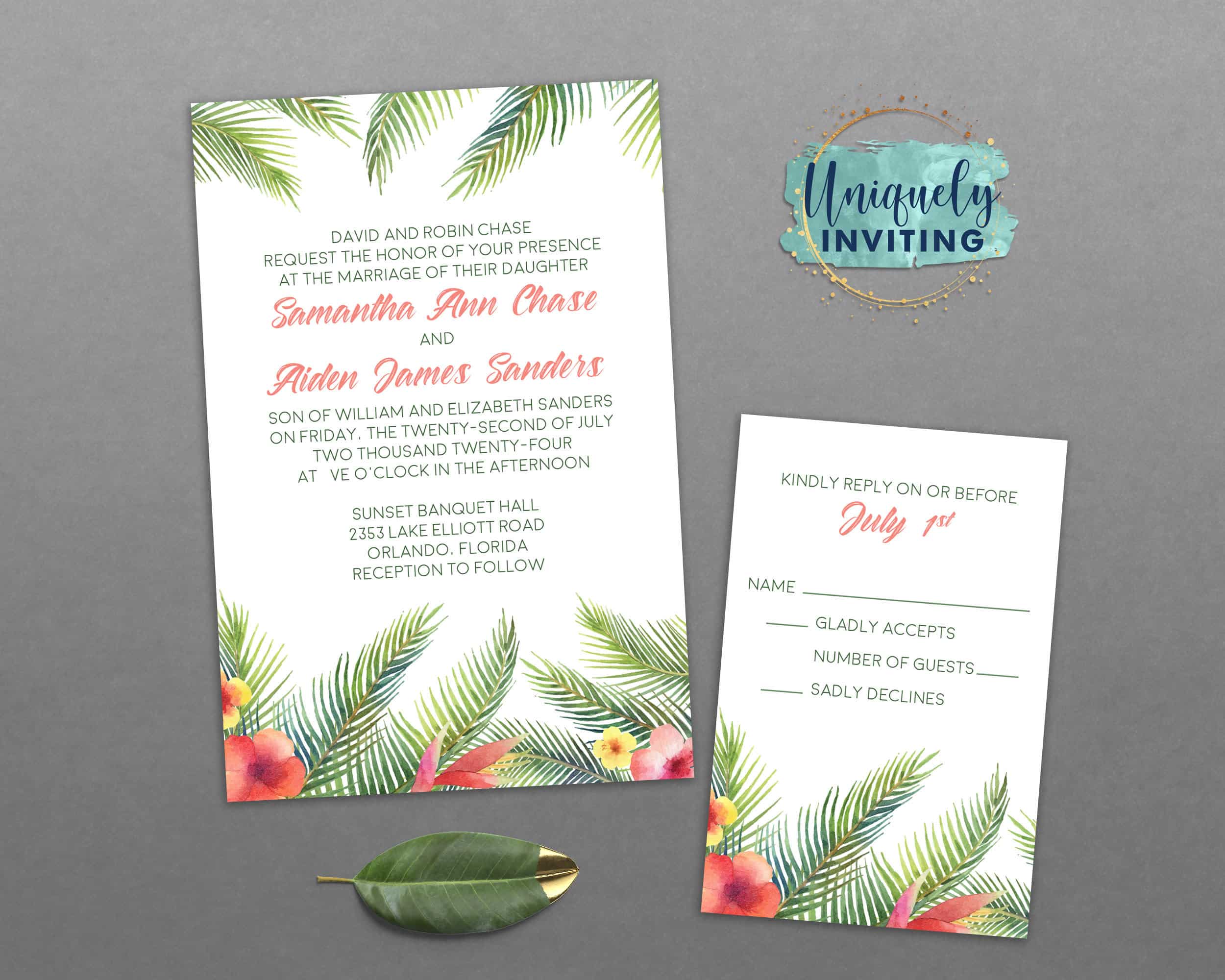 Tropical Paradise Invitations – Uniquely Inviting
