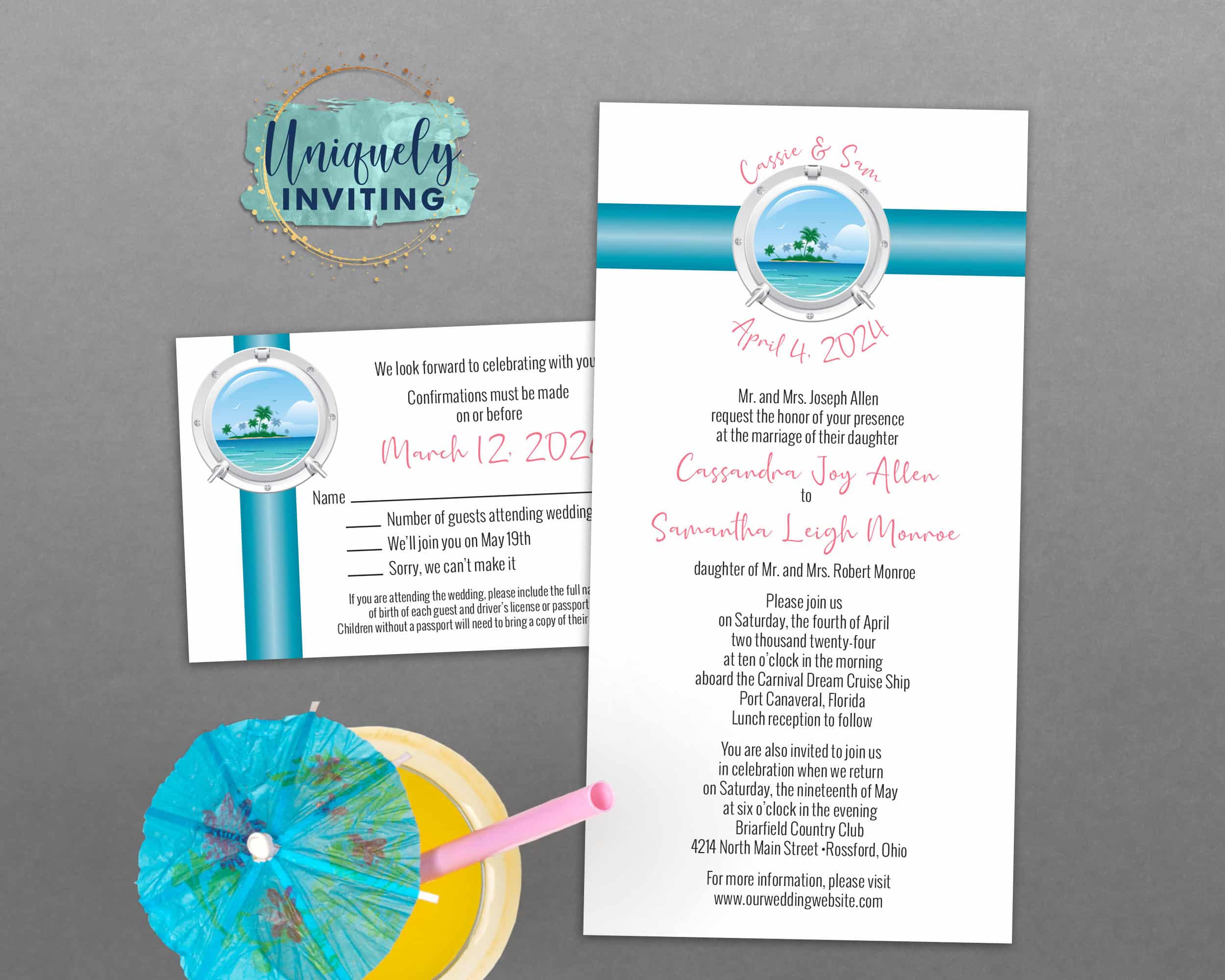 Wedding at Sea Invitations – Uniquely Inviting