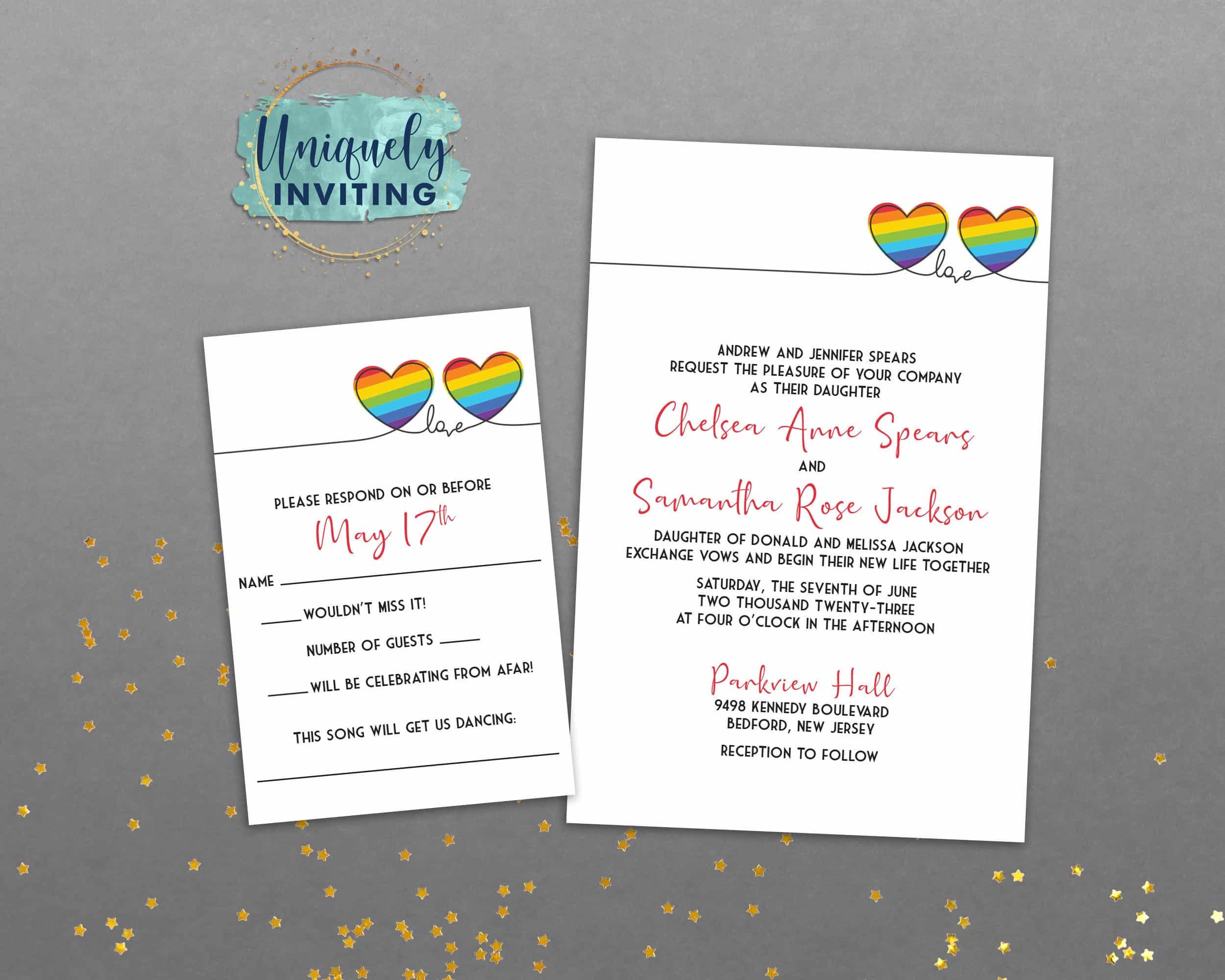 Rainbow Wedding Invitations