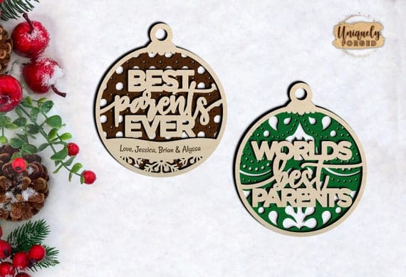 Personalized Best Parents Ever or World's Best Parents Ornament ...