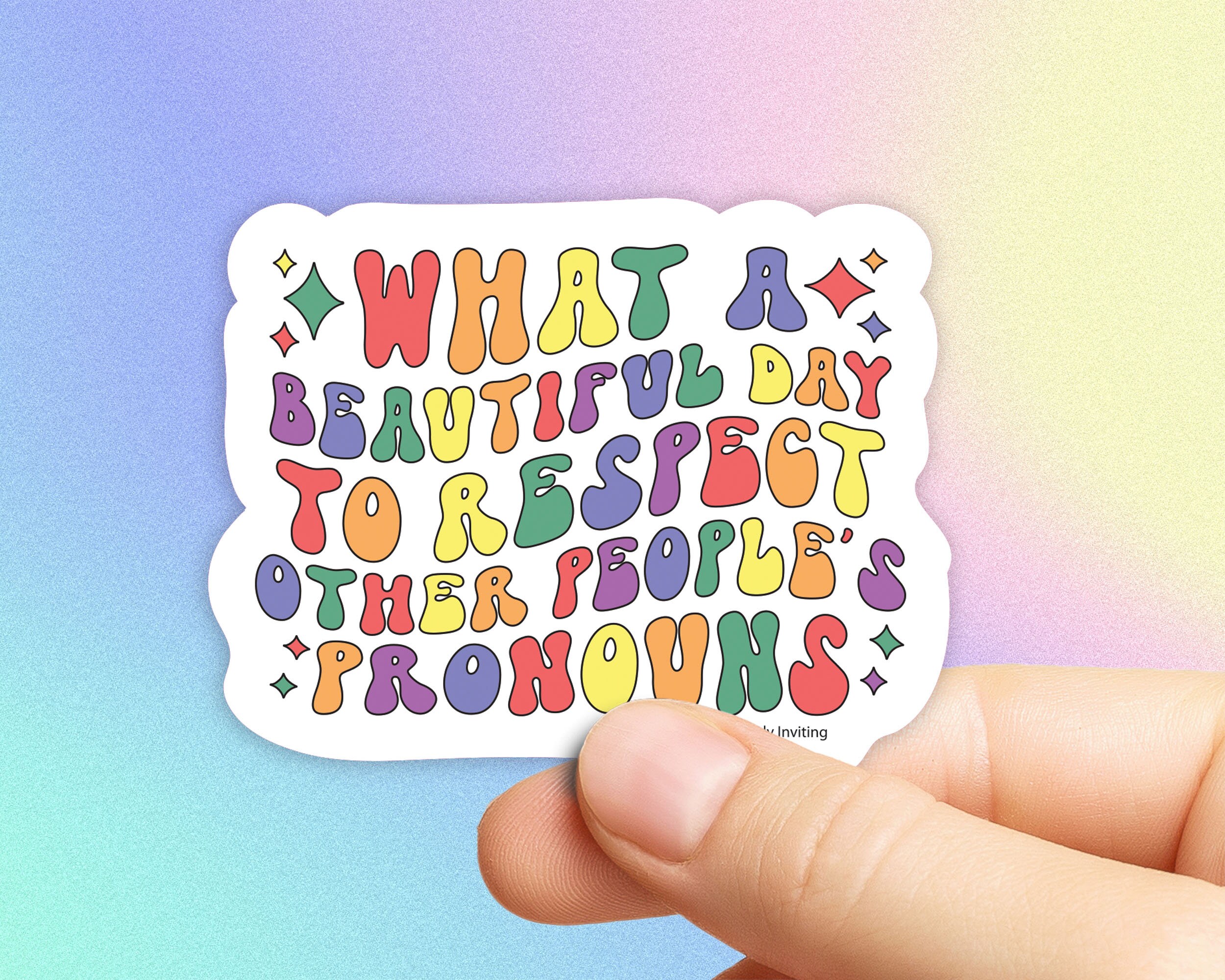 Respect Other People's Pronouns Die-Cut, Waterproof, Laminated Vinyl ...