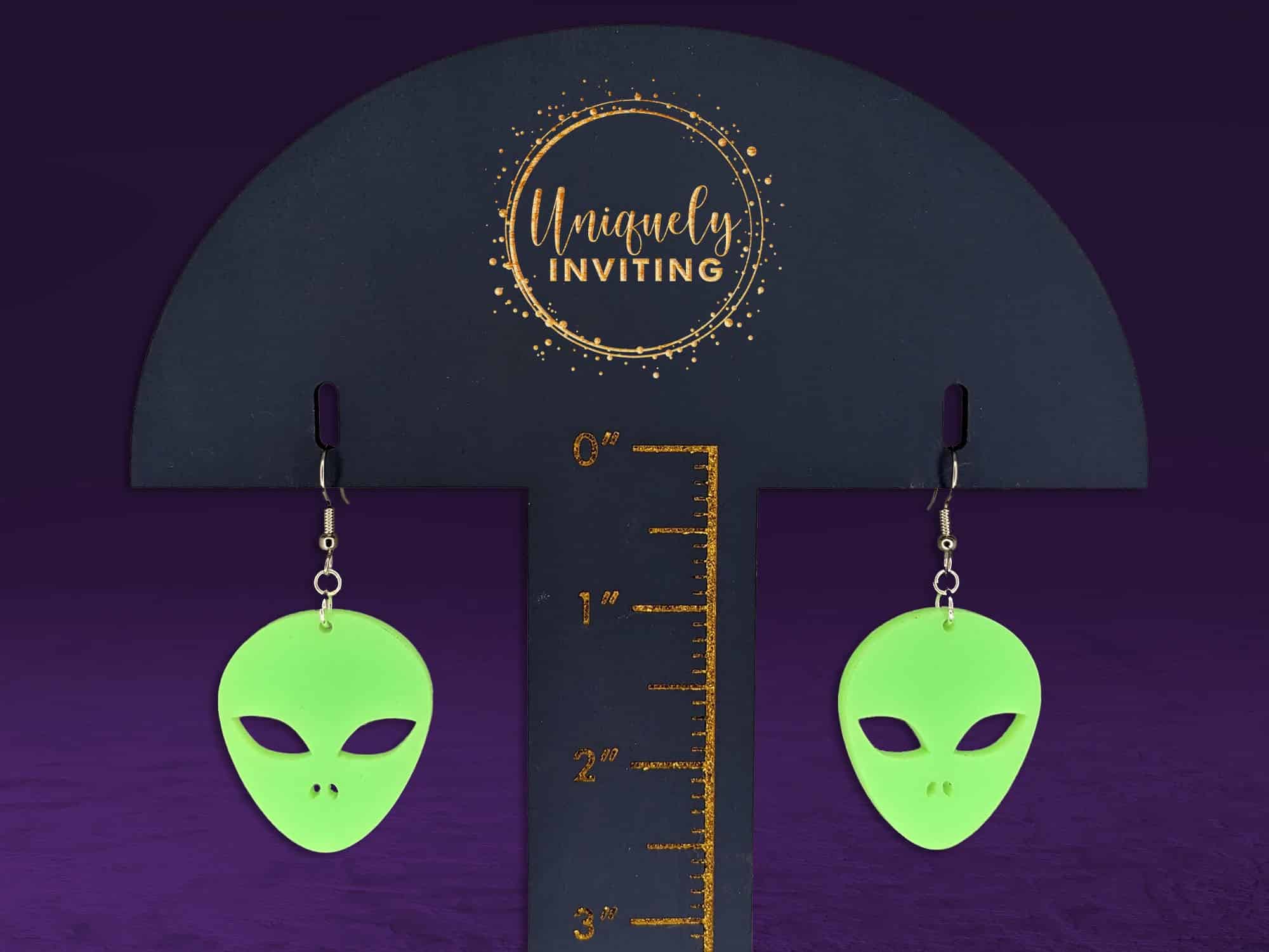 Finished Alien Head Earrings - Custom Laser-Cut Jewelry Collection ...