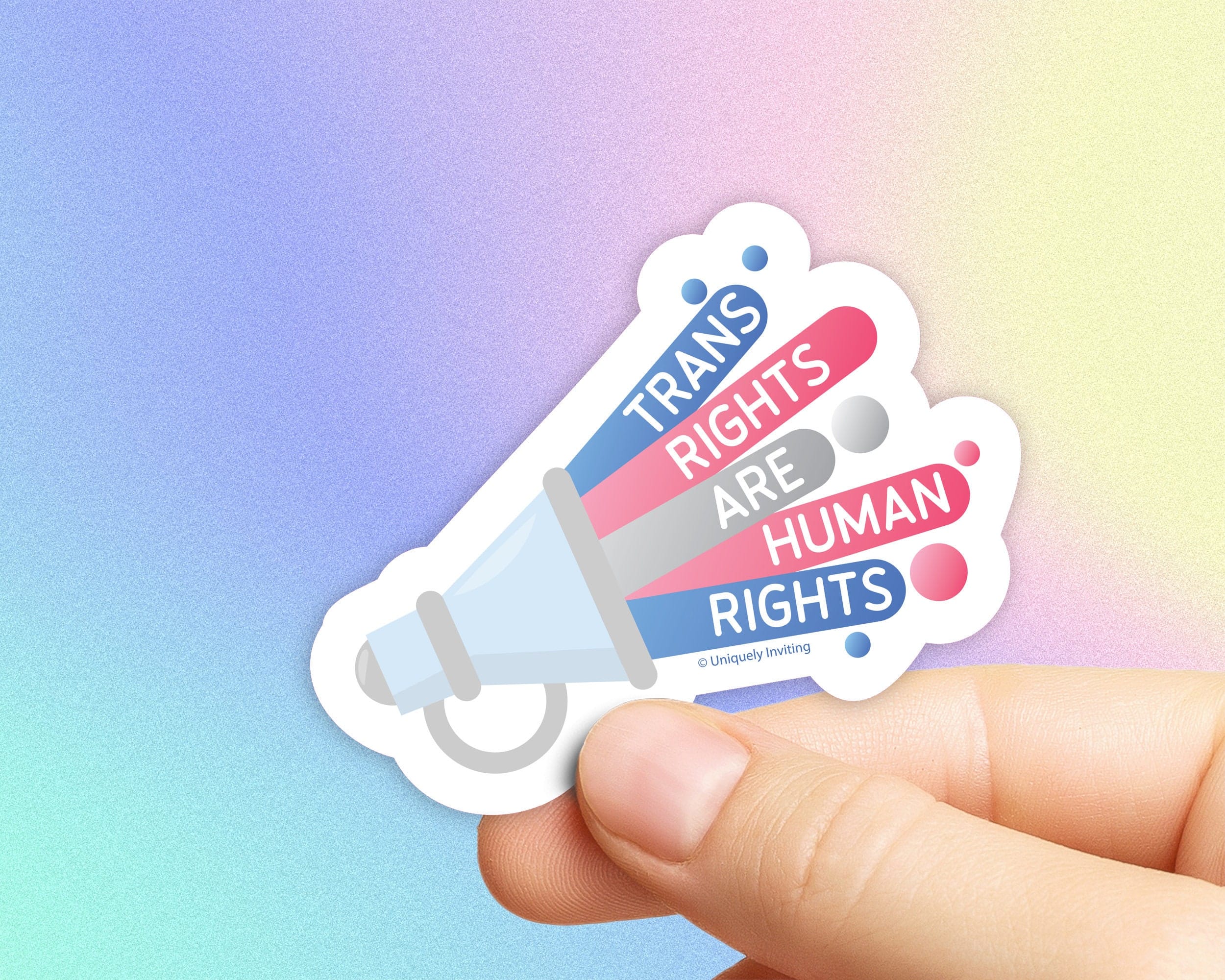 Trans Rights are Human Rights Sticker in Gloss or Holographic | Die-Cut ...