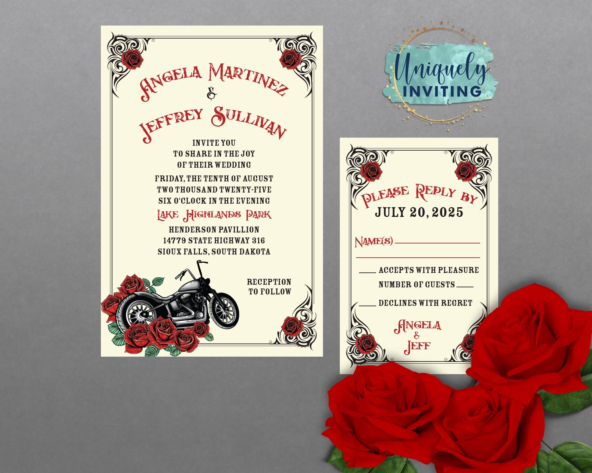 Biker Blooms Invitations – Uniquely Inviting