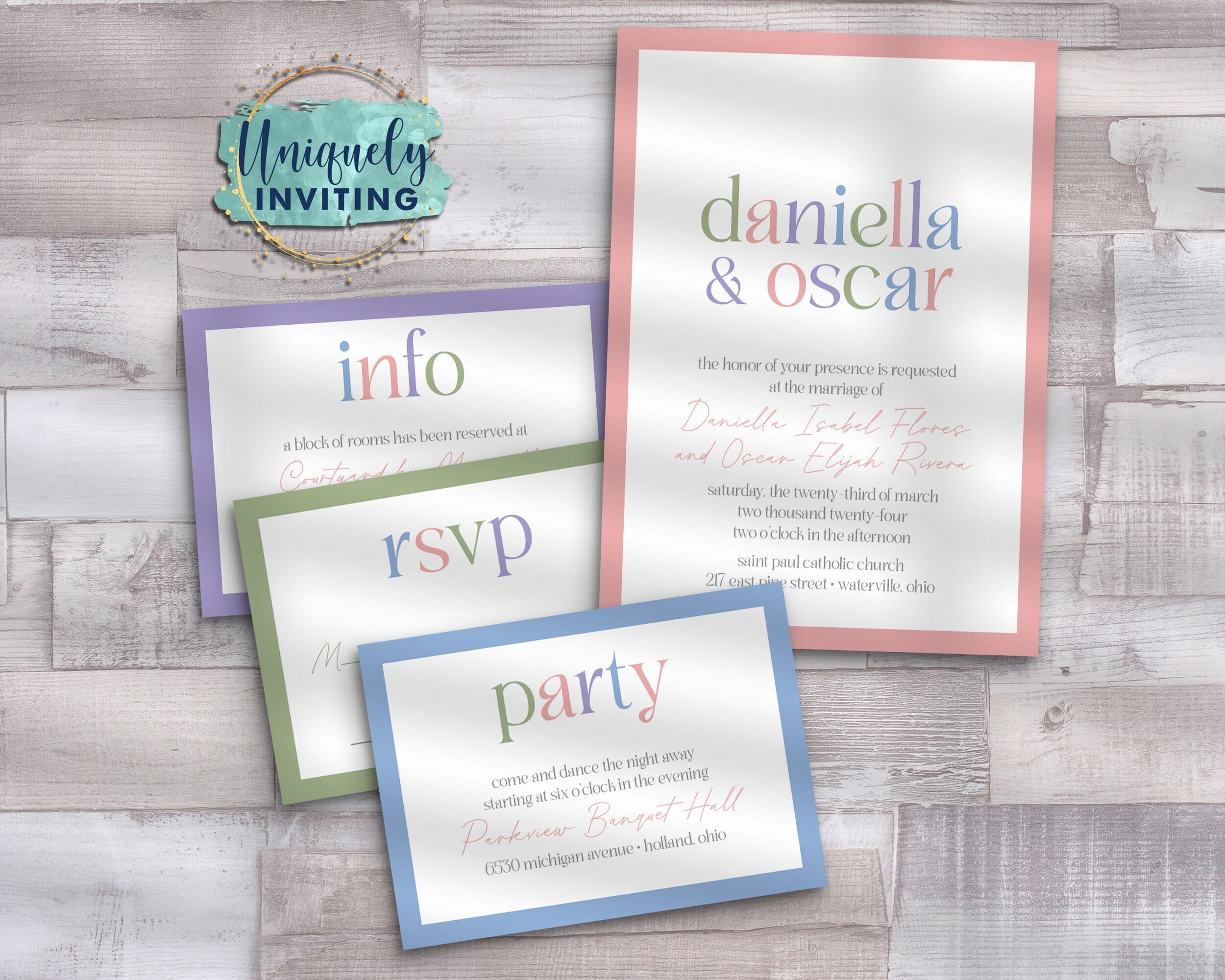 Colorblock Invitations – Uniquely Inviting